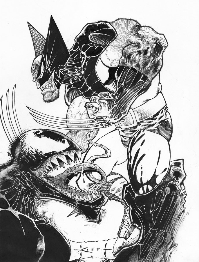 Wolverine vs Venom by Sam Kieth – COMICON